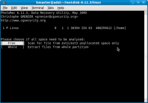 PhotoRec Recupération de données - CGSecurity