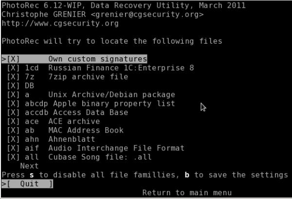 Add your own extension to PhotoRec - CGSecurity